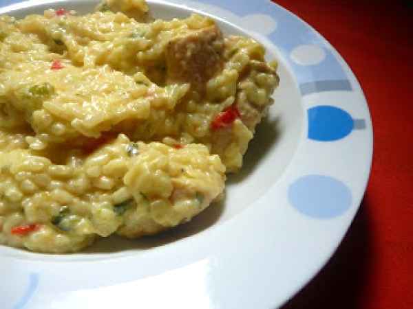 Receta de risotto de pollo con verduras fácil y sabroso
