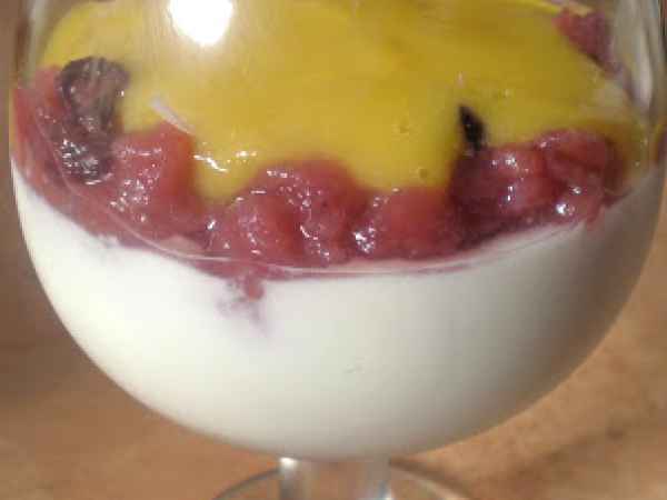 Receta de copa de yogur y pera fácil y saludable