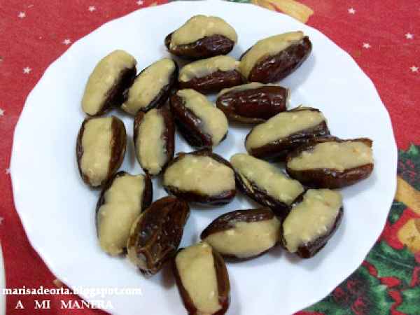 Receta de dátiles rellenos con chocolate saludable