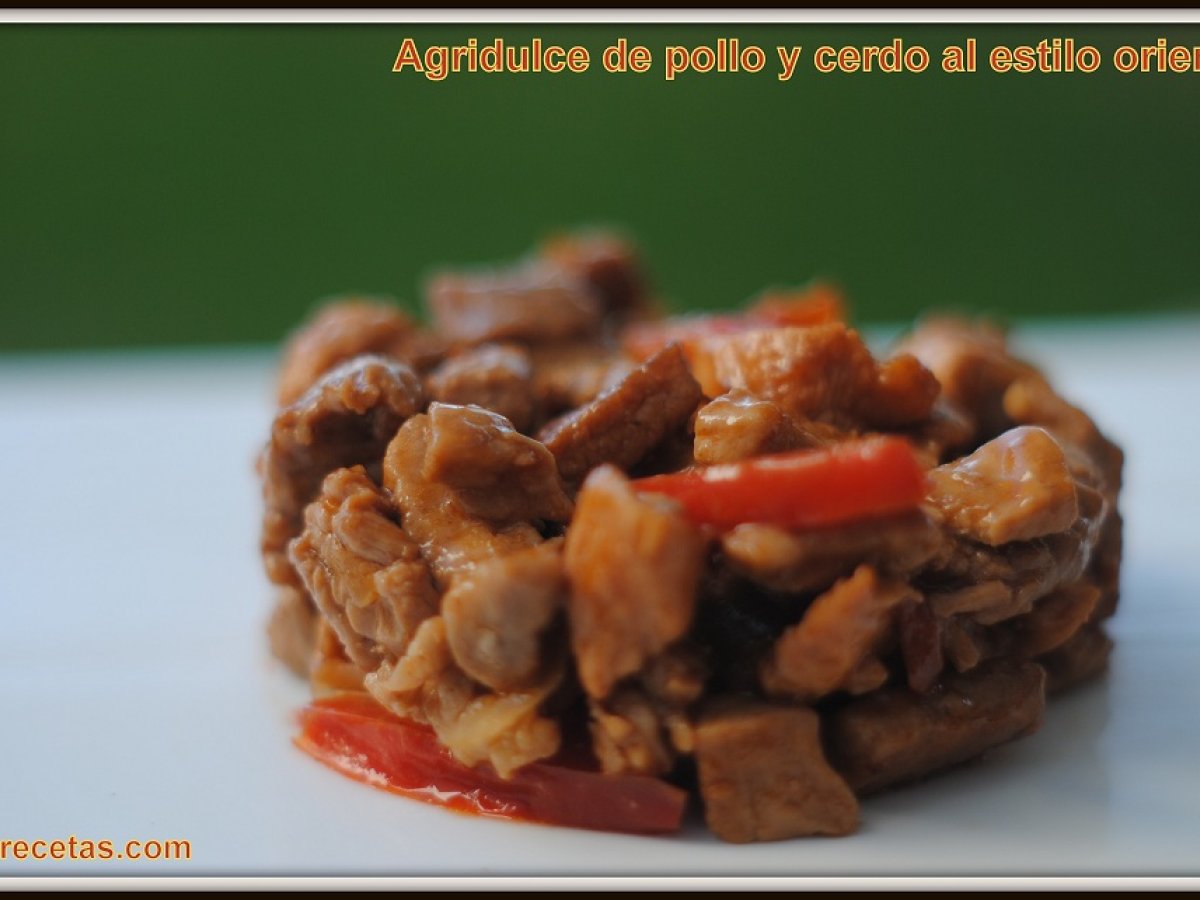 Receta de agridulce de pollo y cerdo oriental