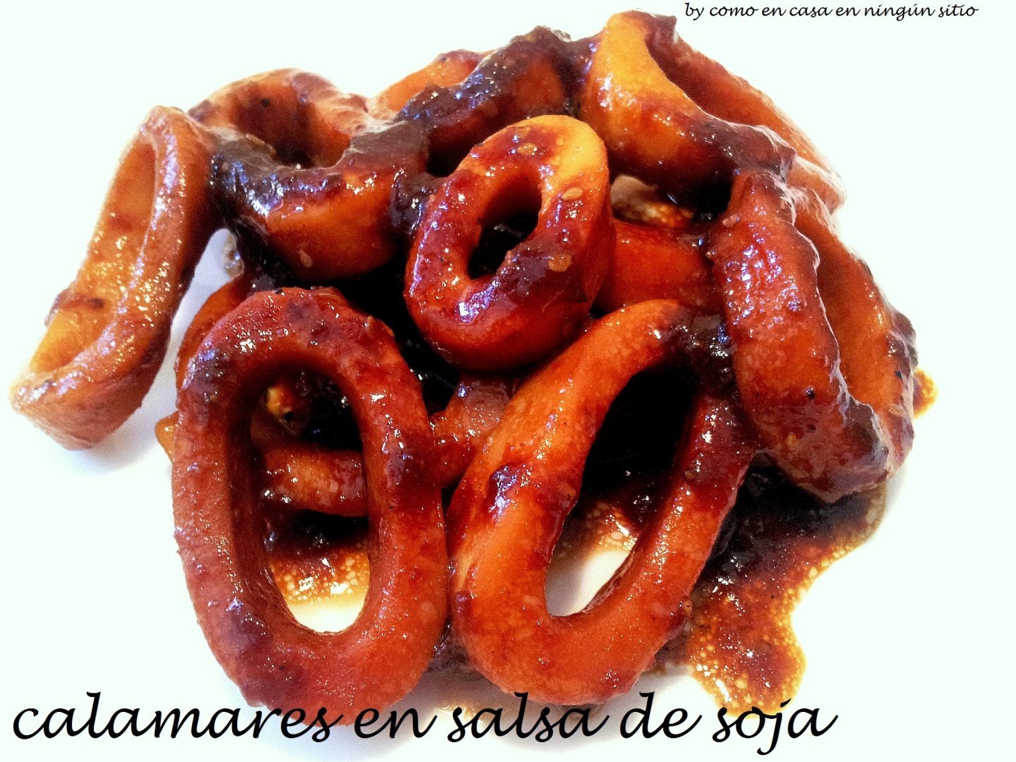 Receta de anillas de calamar en salsa de soja
