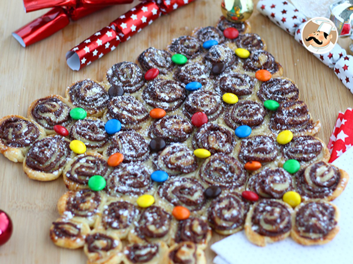 Receta de árbol de navidad de nutella