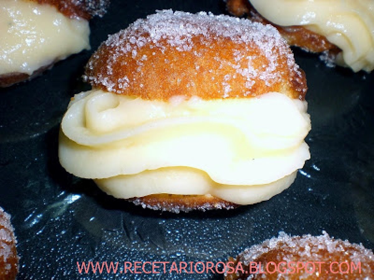 Bombas rellenas de nata o crema - Receta Petitchef