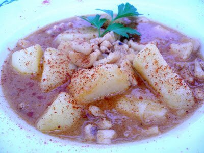 Receta de calamares guisados con patatas