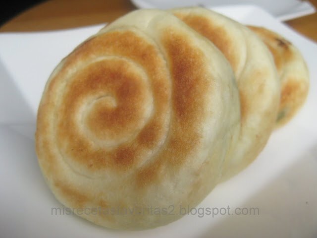 Receta de caracolas de cebolleta y pan chino