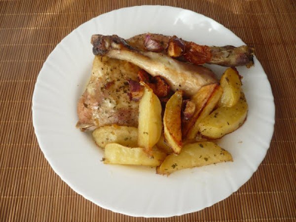 Receta de carne asada y pollo al horno con patatas