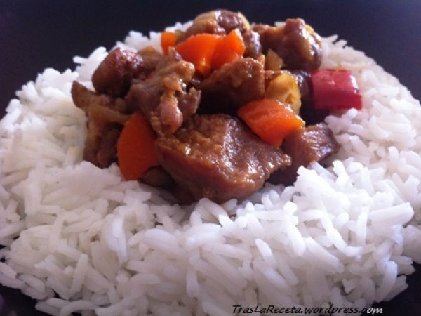 Receta de cerdo agridulce con arroz basmati fácil