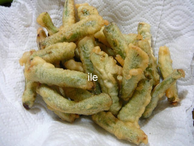 Chaucha frita (judias verdes, ejotes, vainitas) o a la romana - Receta ...