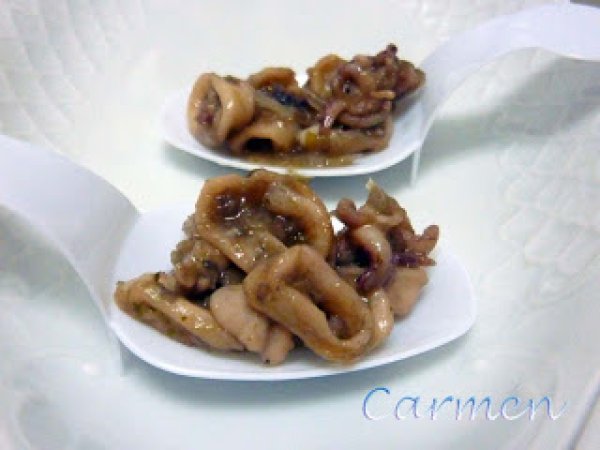 Receta de chopitos encebollados