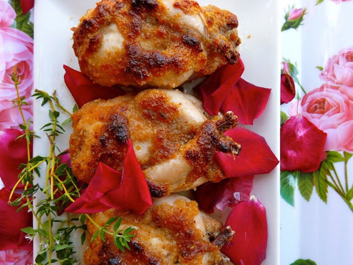 Receta de codornices con pétalos de rosas