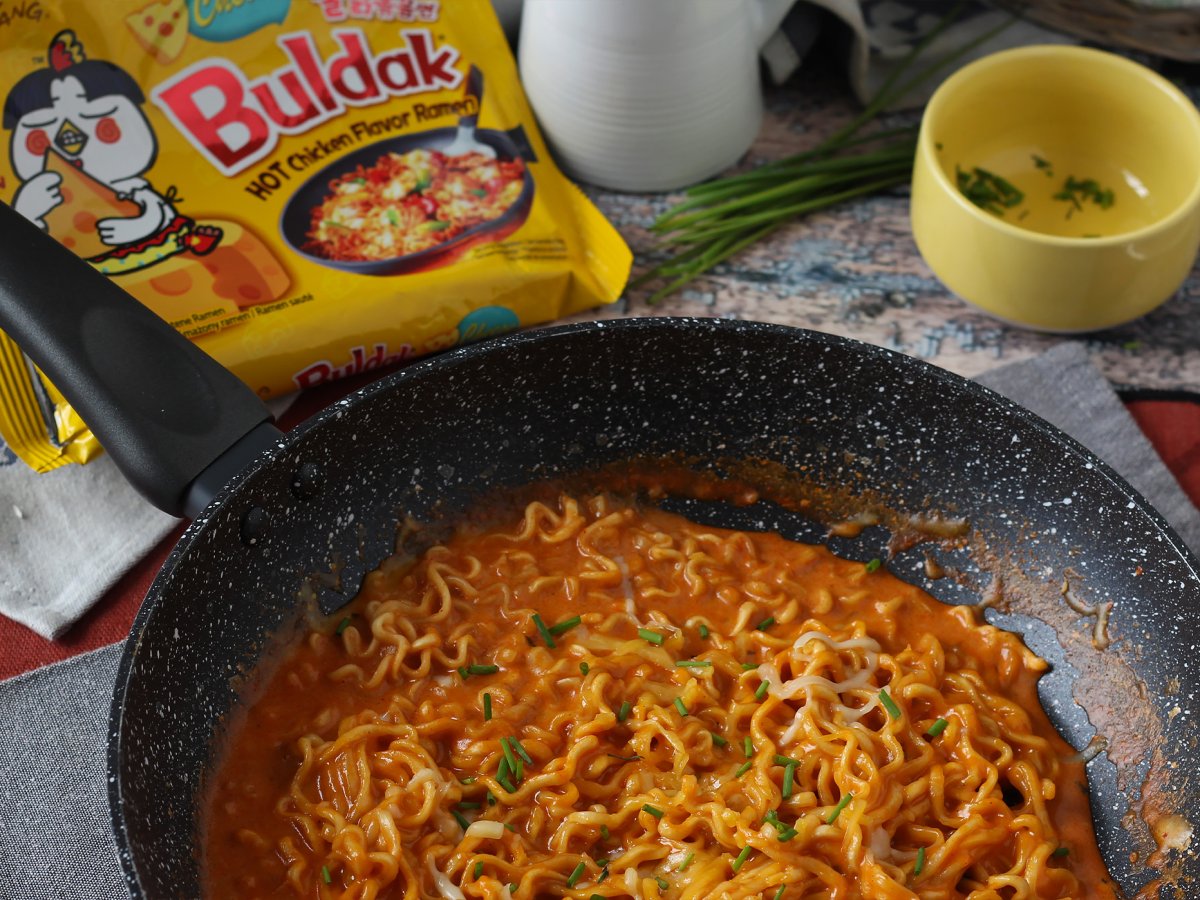 Receta de ramen buldak con queso