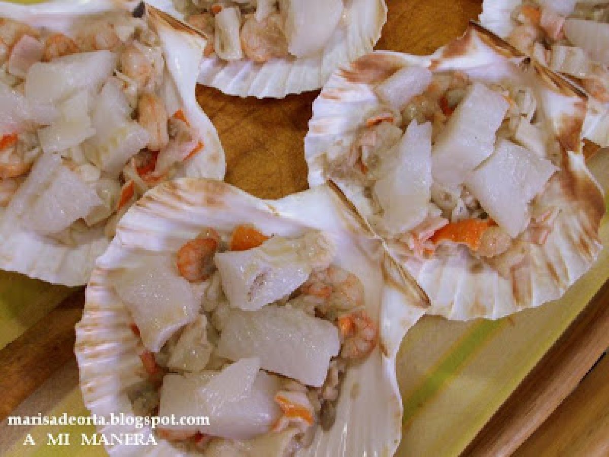 Conchas de marisco al cava - Receta Petitchef
