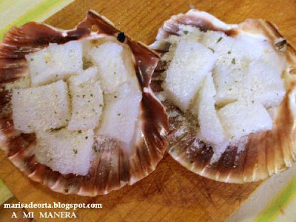 Conchas de marisco al cava - Receta Petitchef