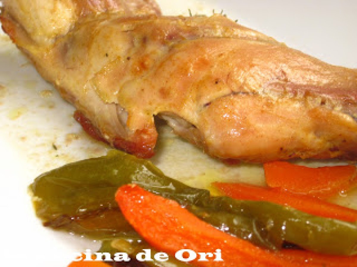 Conejo asado a la mostaza - Receta Petitchef