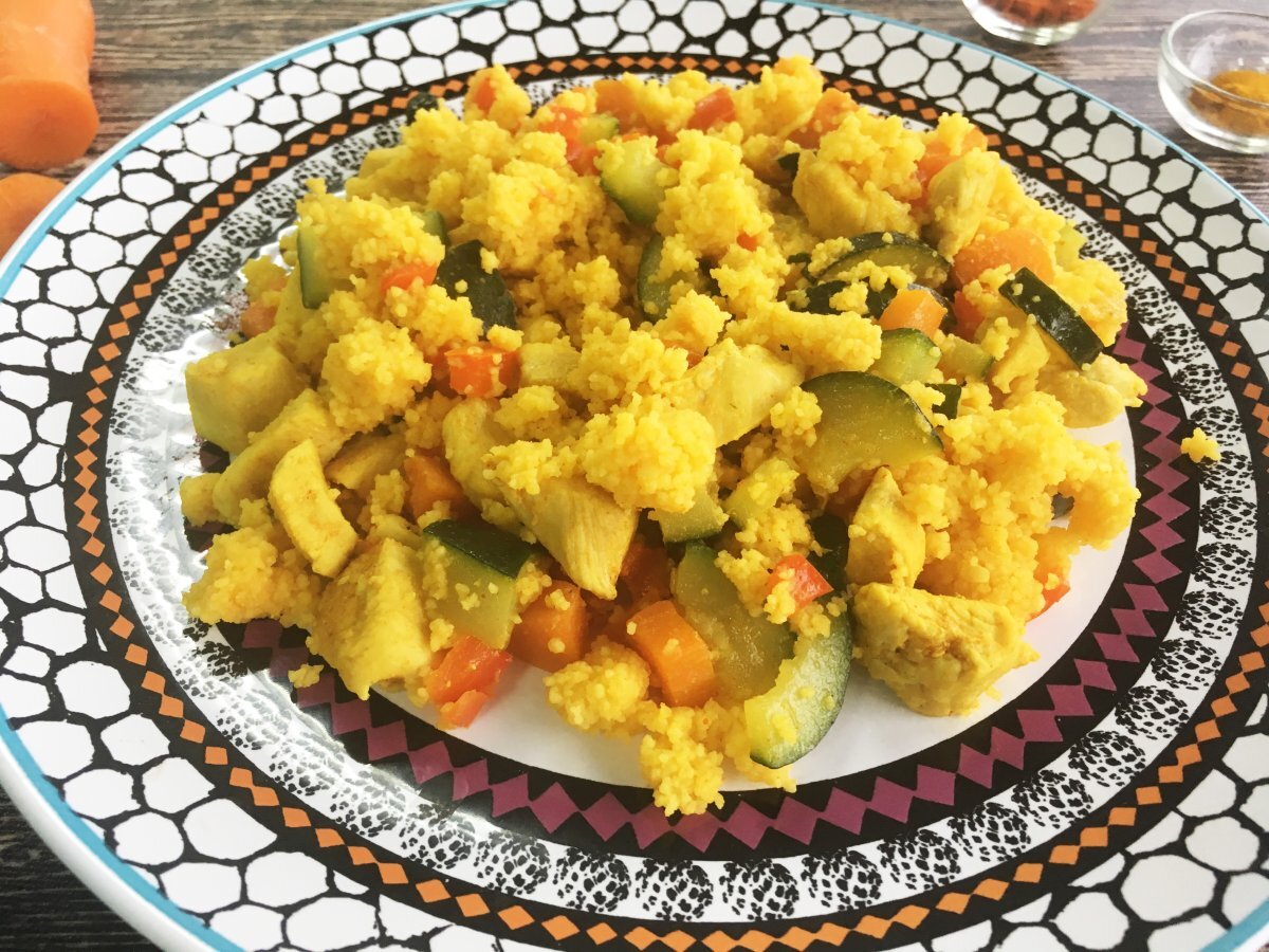 Receta rápida de cuscús con pollo y verduras