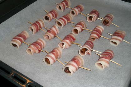 Dátiles con bacon (casi light) - Receta Petitchef