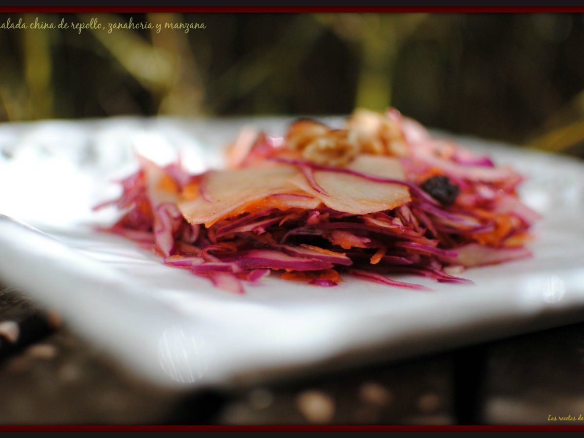 Receta de ensalada china de repollo y manzana fácil