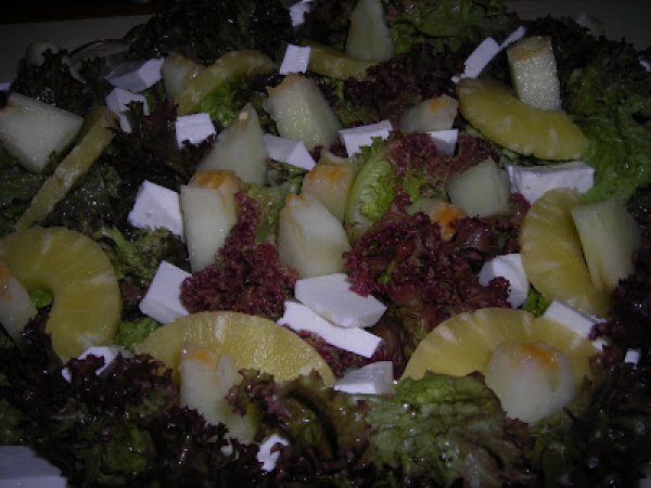 Receta de ensalada de melón y escarola rizada