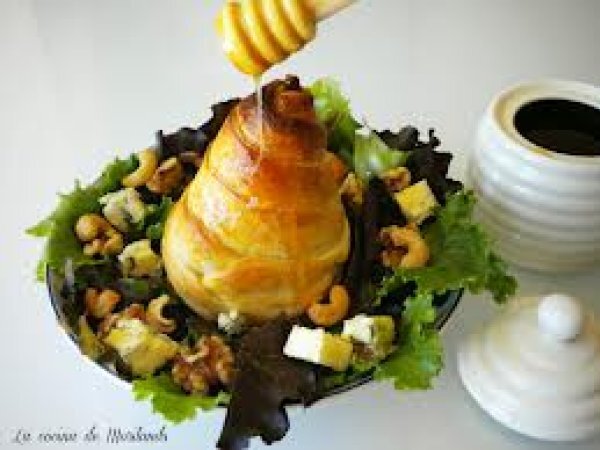Receta de ensalada de pera y queso azul fácil y rápida
