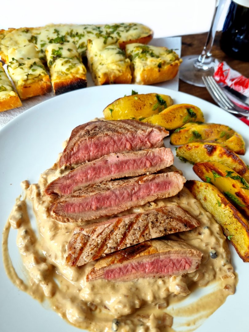 Receta de entrecot con salsa de pimienta verde