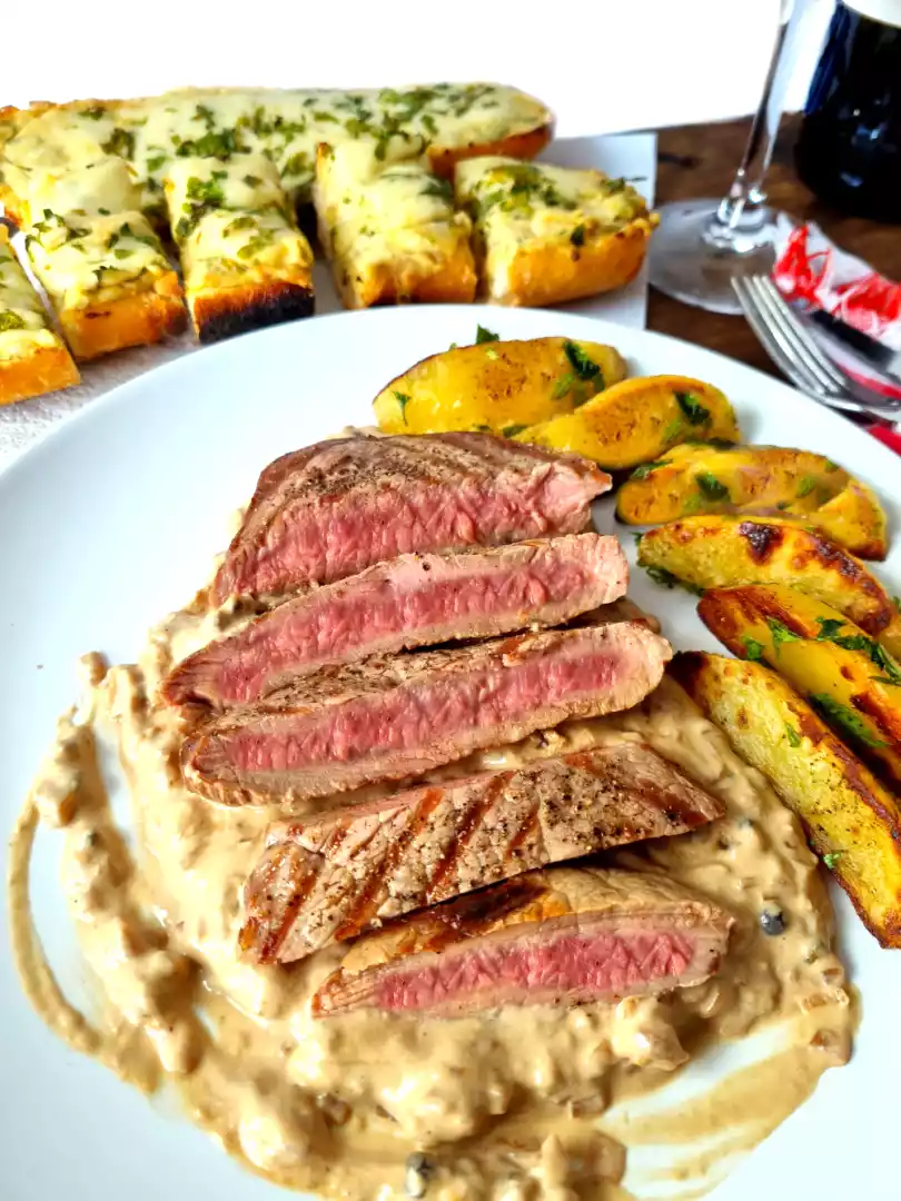 Receta de entrecot con salsa de pimienta verde