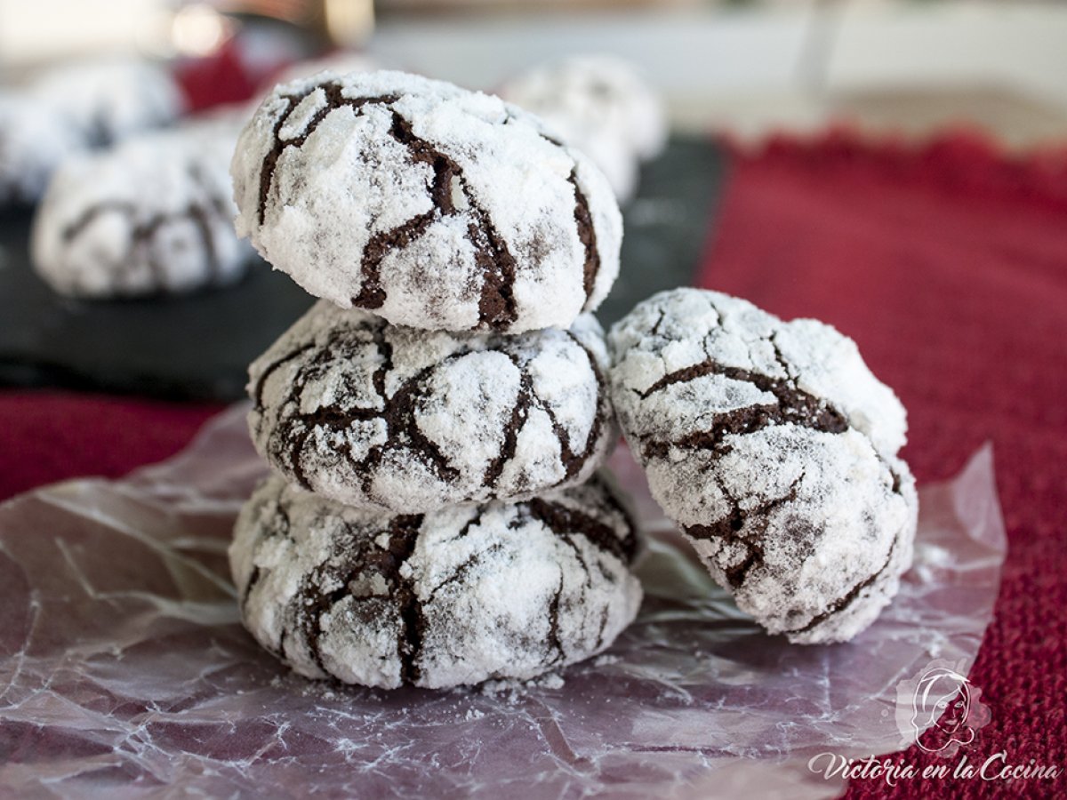 Receta de galletas craqueladas de chocolate