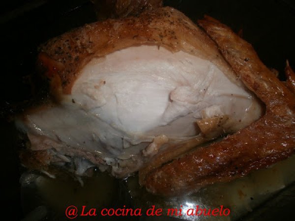 Receta de gallina asada