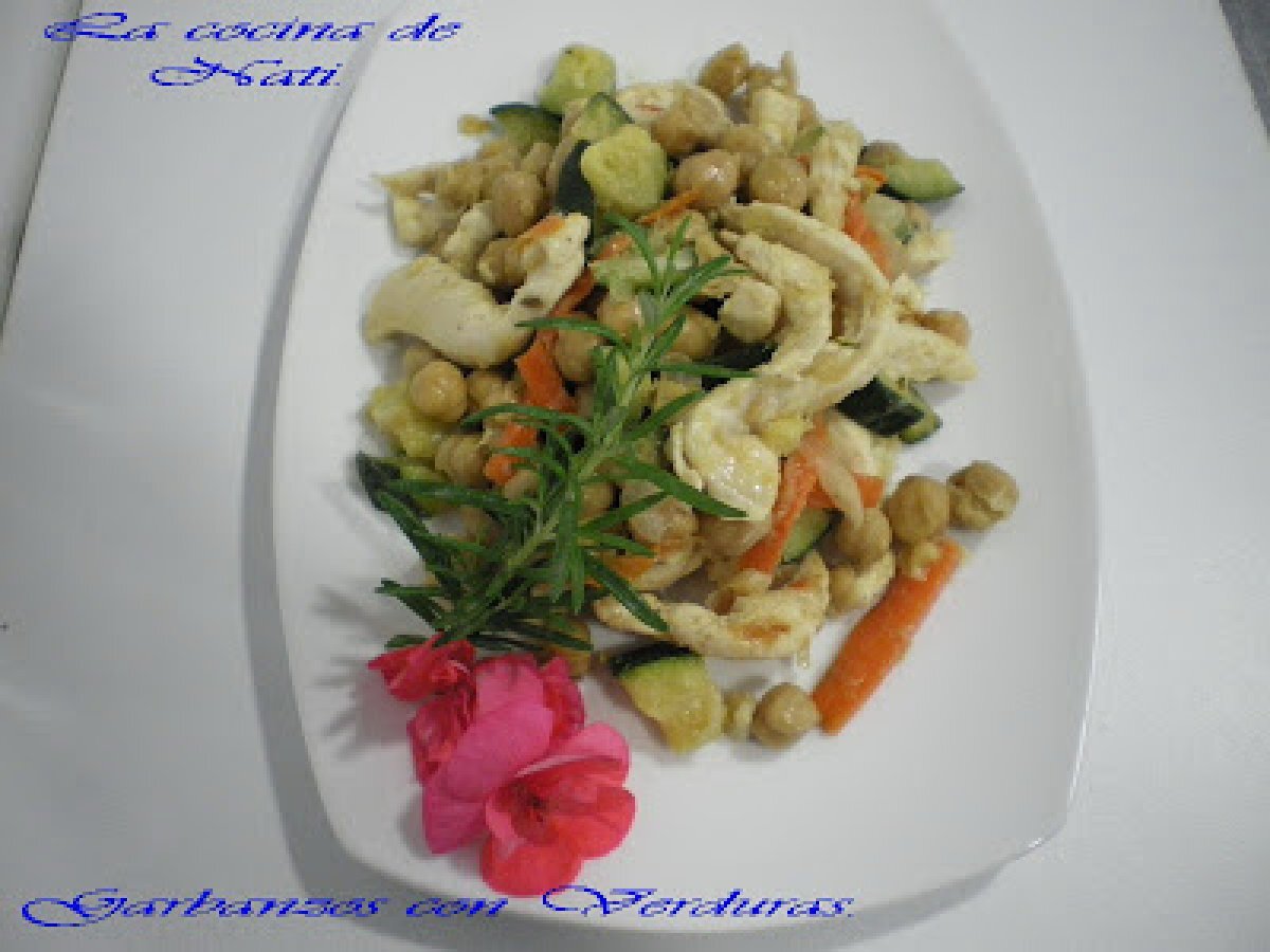 Receta de garbanzos con verduras