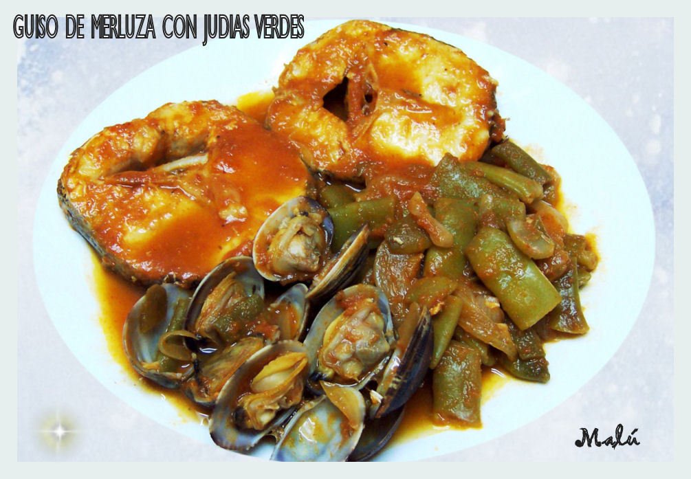Receta de guiso de merluza con judías verdes fácil