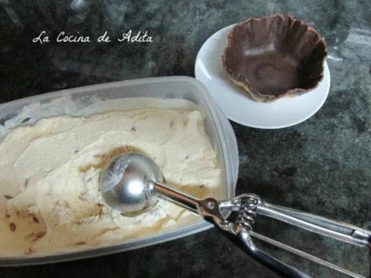 Receta de helado de piñones