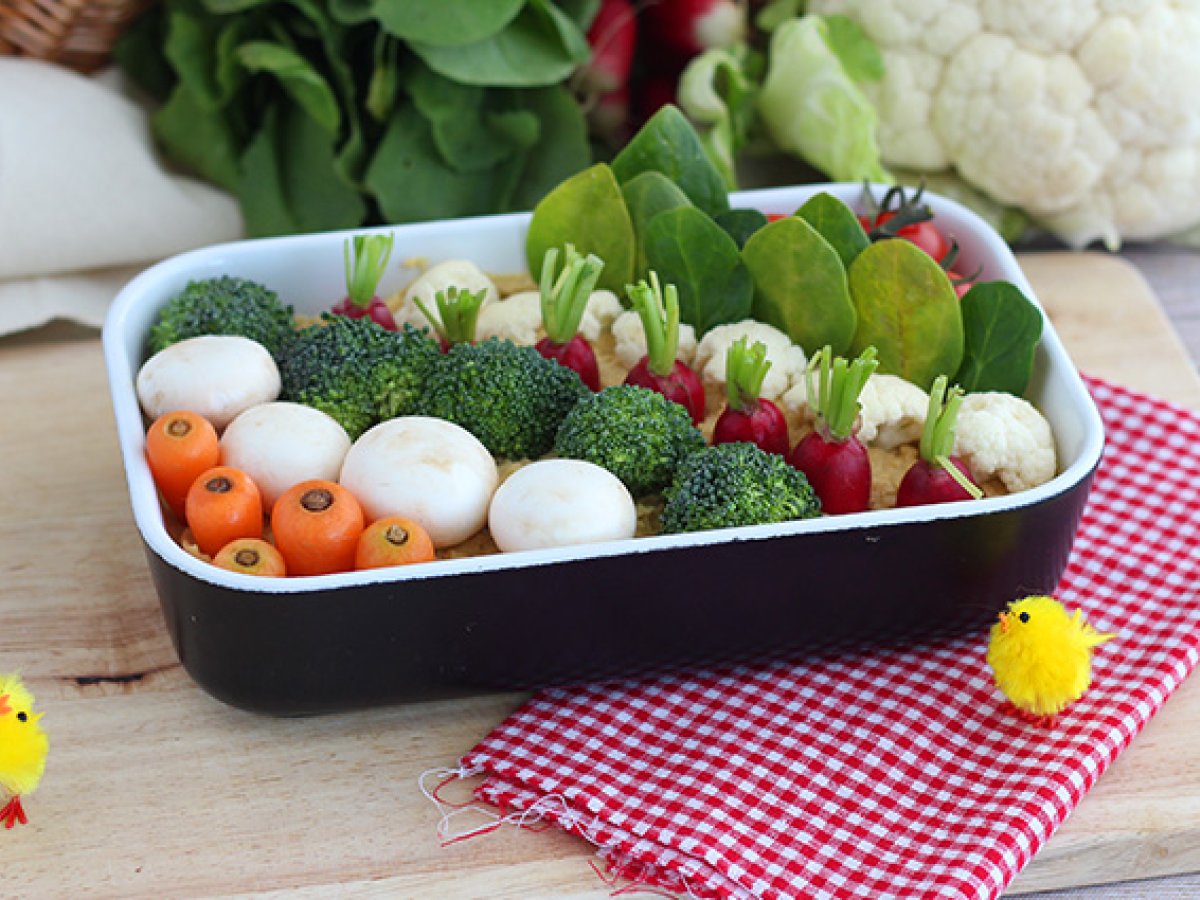 Receta de hummus con verduras del huerto de pascua