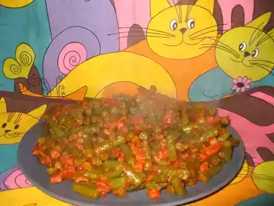 Receta de judías finas salteadas con jamón