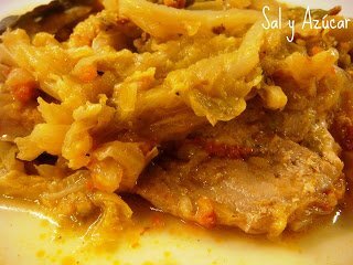 Receta de lomo con col