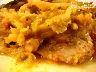 Receta de lomo con col