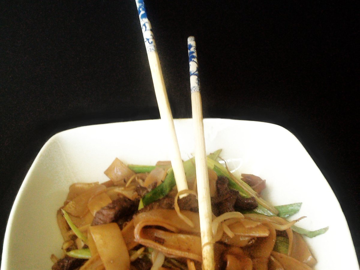 Receta de noodles de arroz con ternera {ow ho fun}