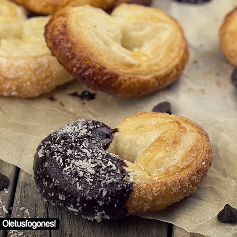 Receta de palmeras de chocolate y coco fáciles