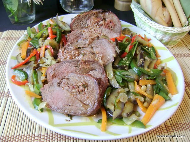 Palomita rellena con panceta