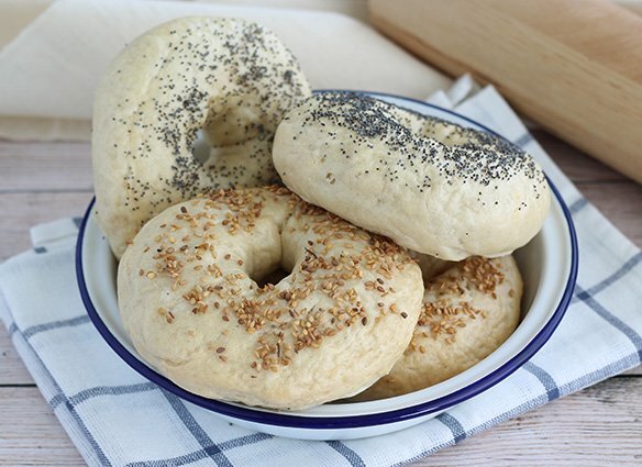 Receta de pan de bagels