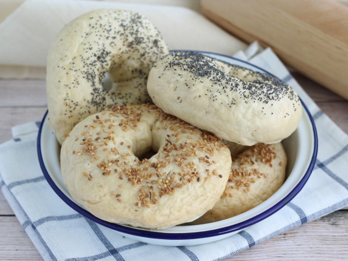 Receta de pan de bagels