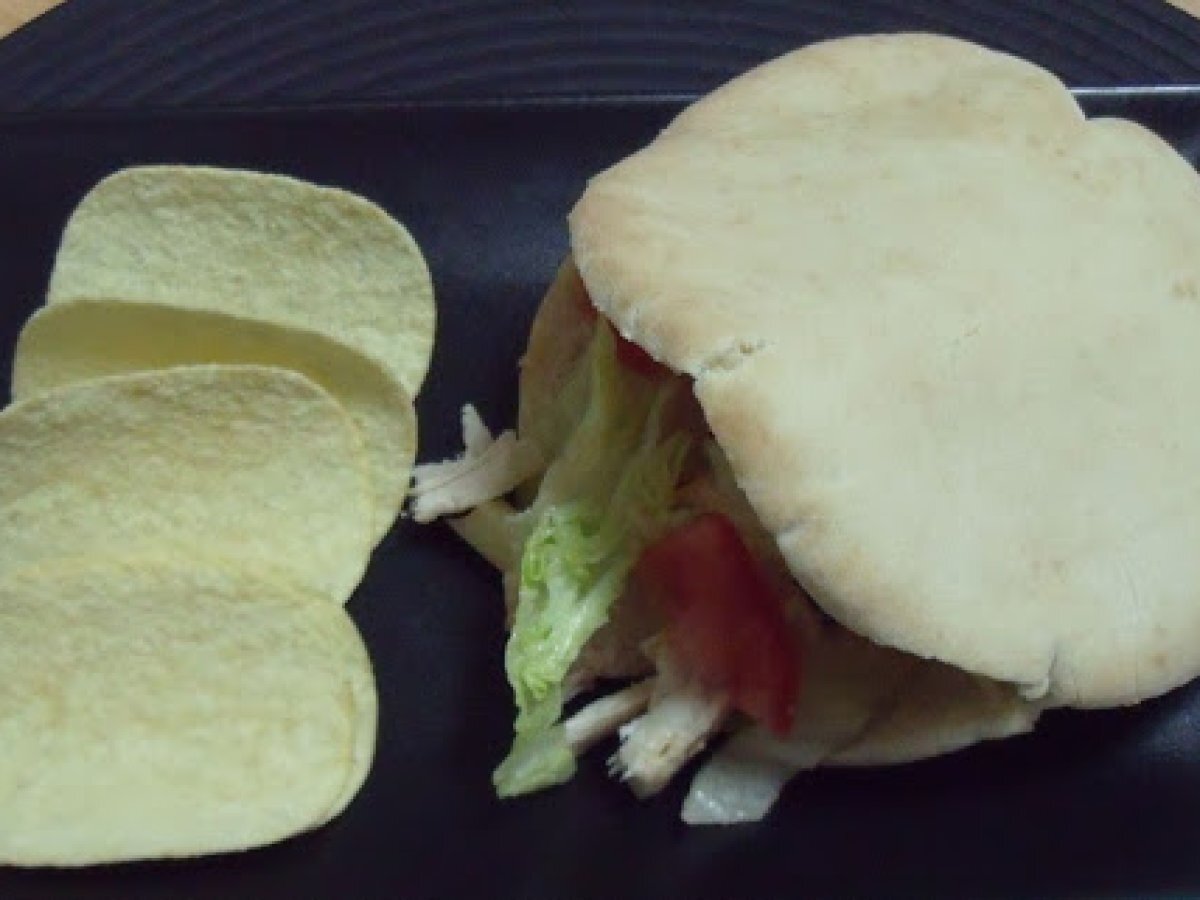 Receta de pan pita con pollo asado