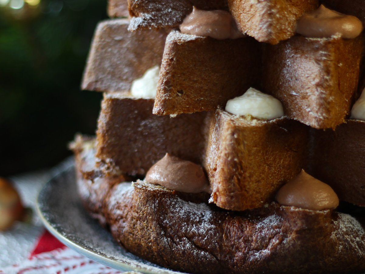 Receta de pandoro con crema de mascarpone y nutella