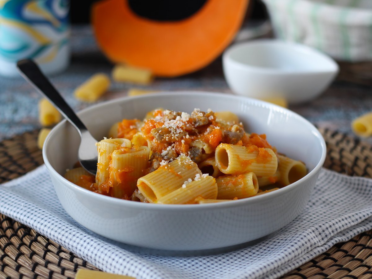 Receta de pasta con calabaza y carne picada