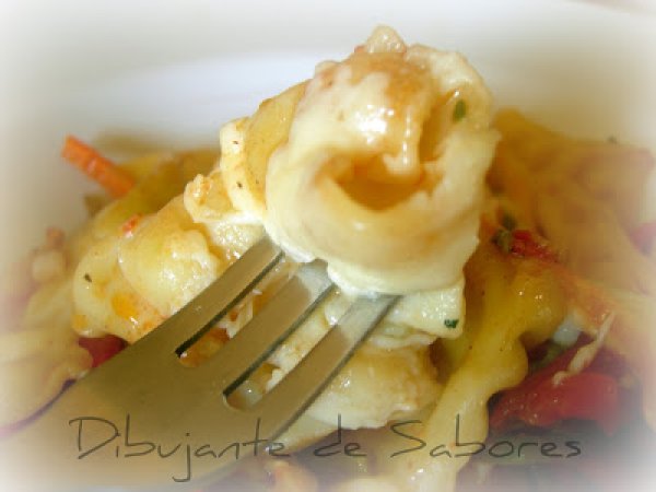 Receta de pasta festonati vegetariana gratinada con queso