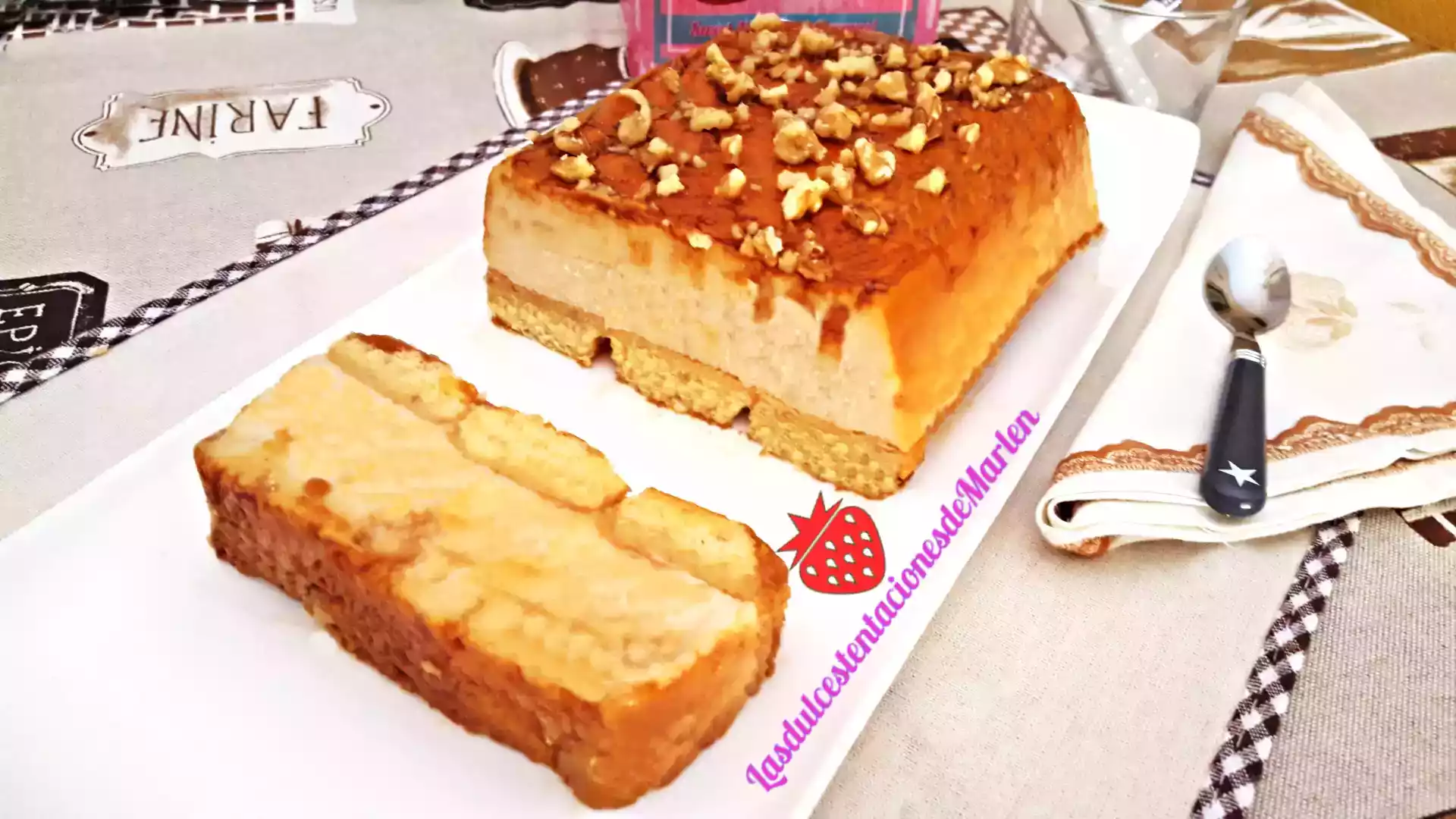 Receta de pastel de magdalenas y quesitos con nueces