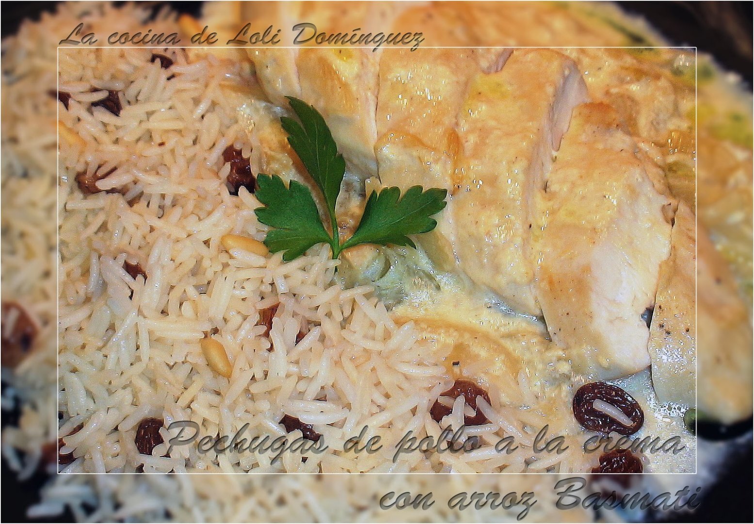 Pechugas de pollo a la crema con arroz basmati