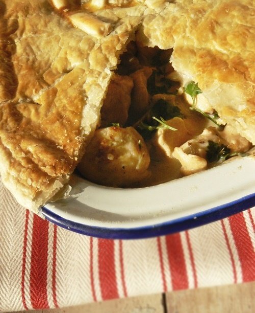 Receta de pie de pollo y champiñones