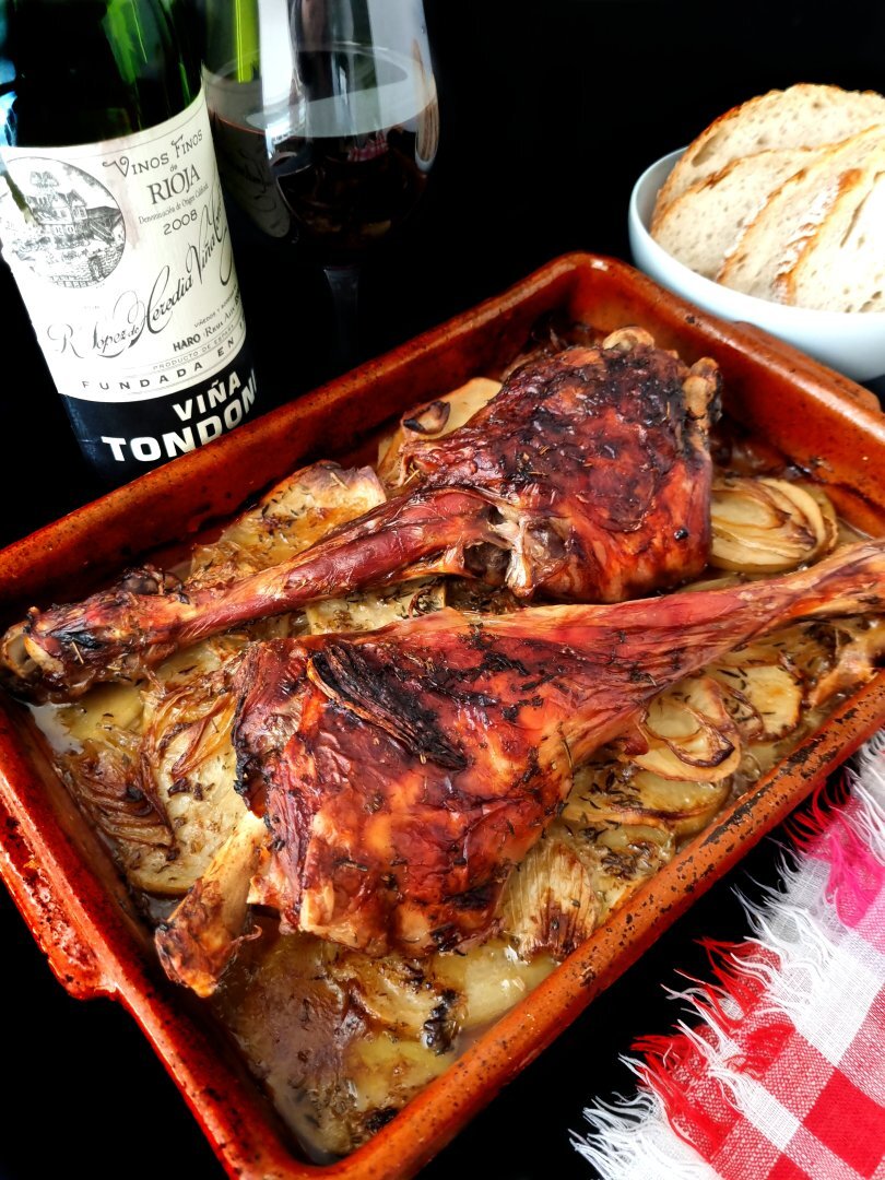 Receta de pierna de cordero lechal al horno