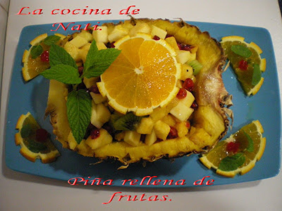 Receta de piña rellena de frutas fácil y deliciosa
