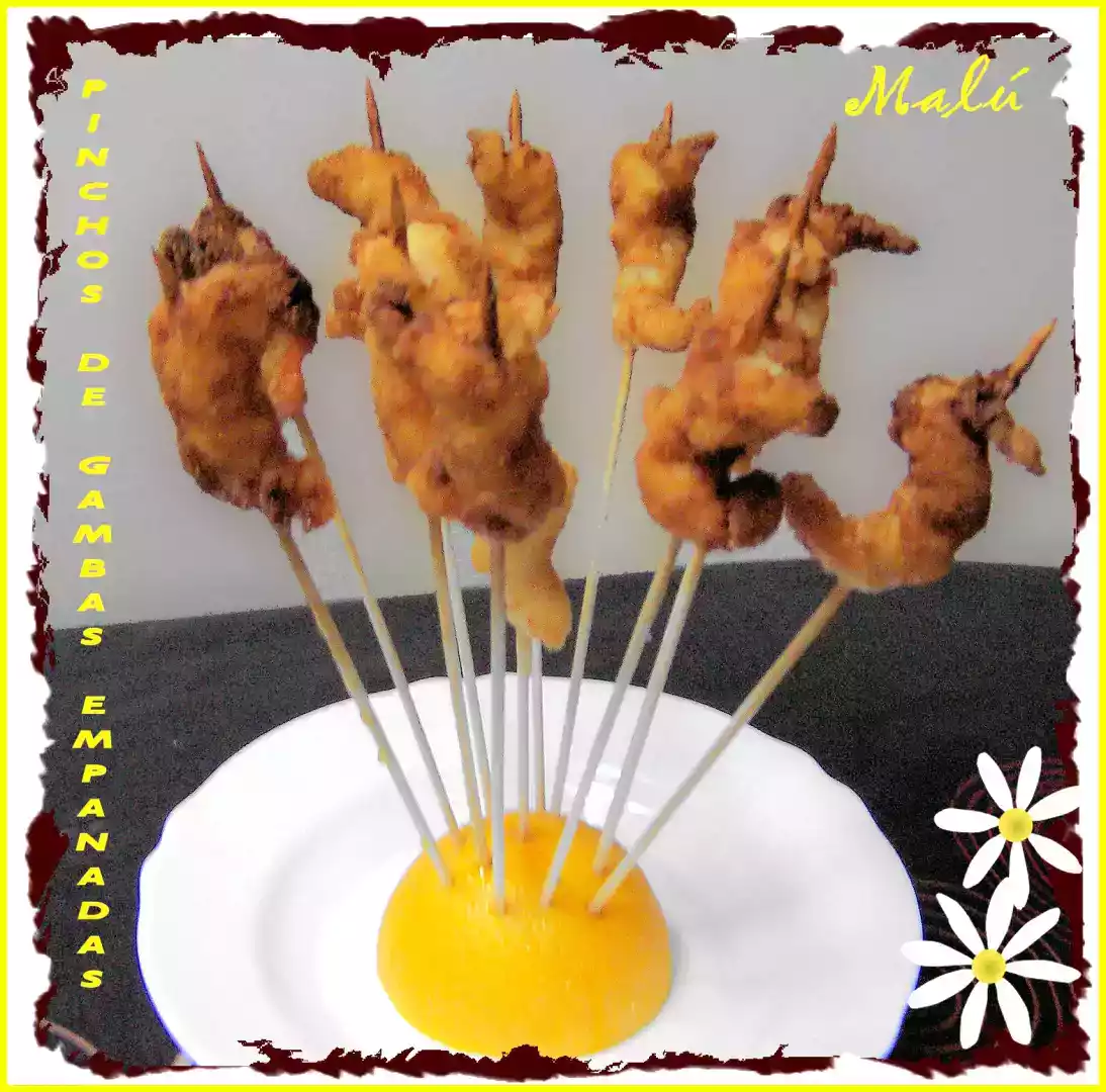Receta de pinchos de gambas empanadas fáciles y rápidas