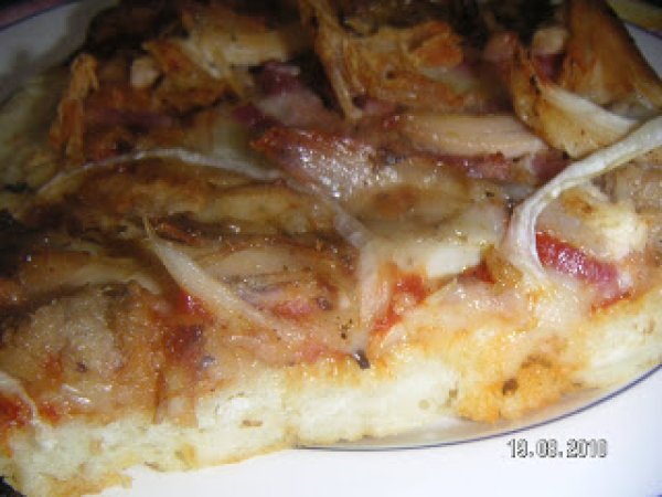 Receta de pizza con pollo asado
